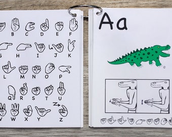 Sign Language Flash Cards - Etsy
