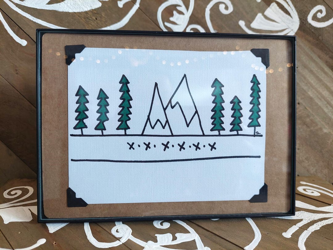 4x6 Woodland Drawing - Relax - Etsy