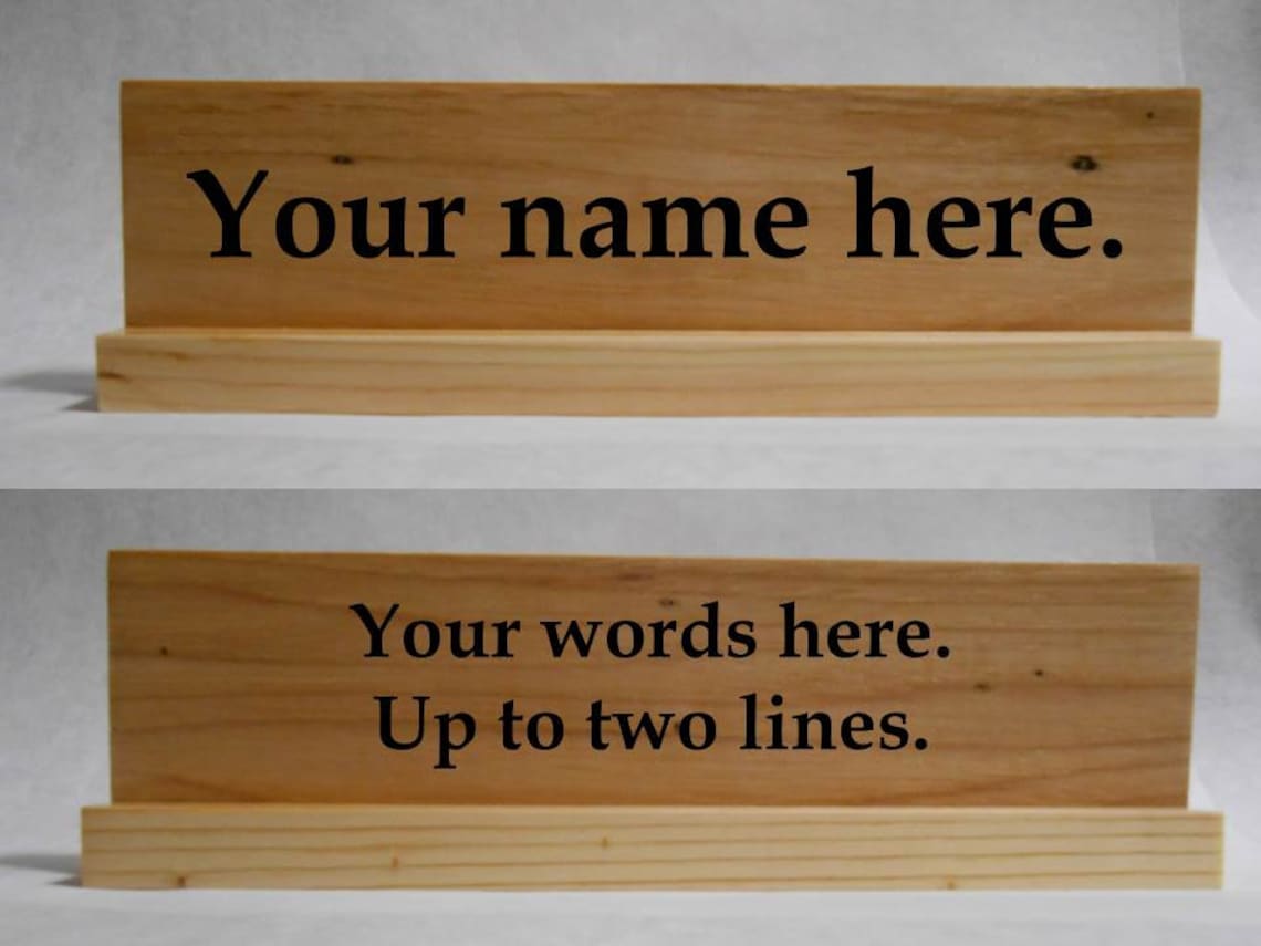 Wood Office/cubicle Desk Nameplate Sign 10 Custom - Etsy
