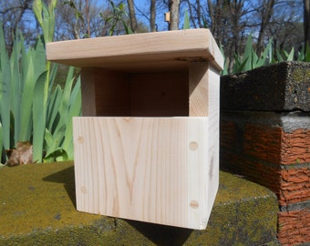 Wren Bird House Nesting Box All Natural Rough Sawn Western Red Cedar ...