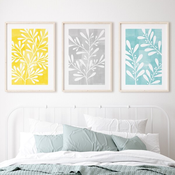 Teal and Yellow - Etsy