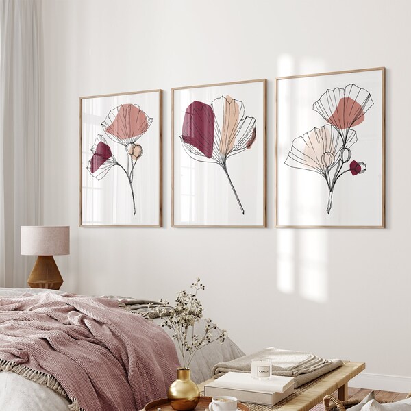 Burgundy Wall Art - Etsy UK