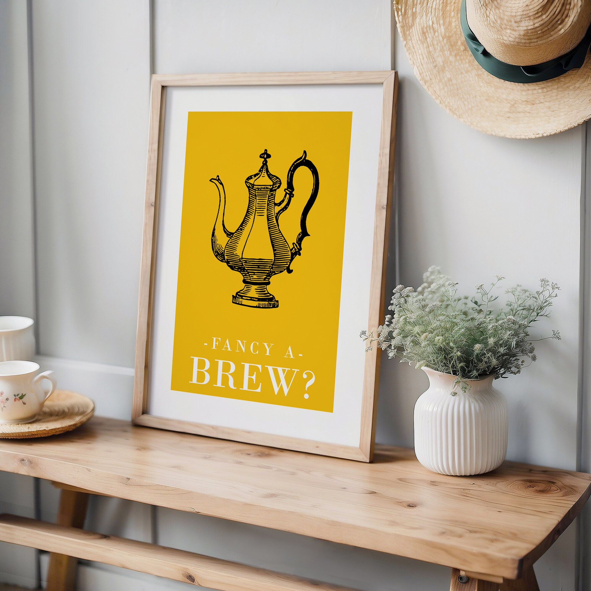 Mustard Yellow Kitchen Prints Set: Tea & Coffee Lover Quotes - Etsy