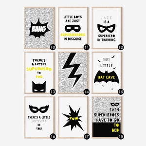 Superhero Prints, Superhero Wall Art, Superhero Room Decor, Superhero ...