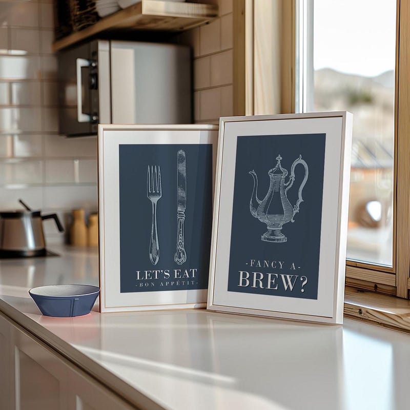 Blue Kitchen Art - Etsy
