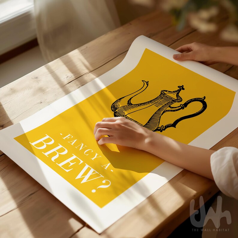 Mustard Yellow Kitchen Prints Set: Tea & Coffee Lover Quotes - Etsy