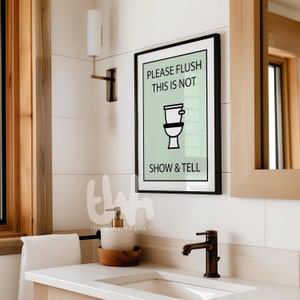 Funny Bathroom Art Print: Please Flush Toilet Sign - Etsy