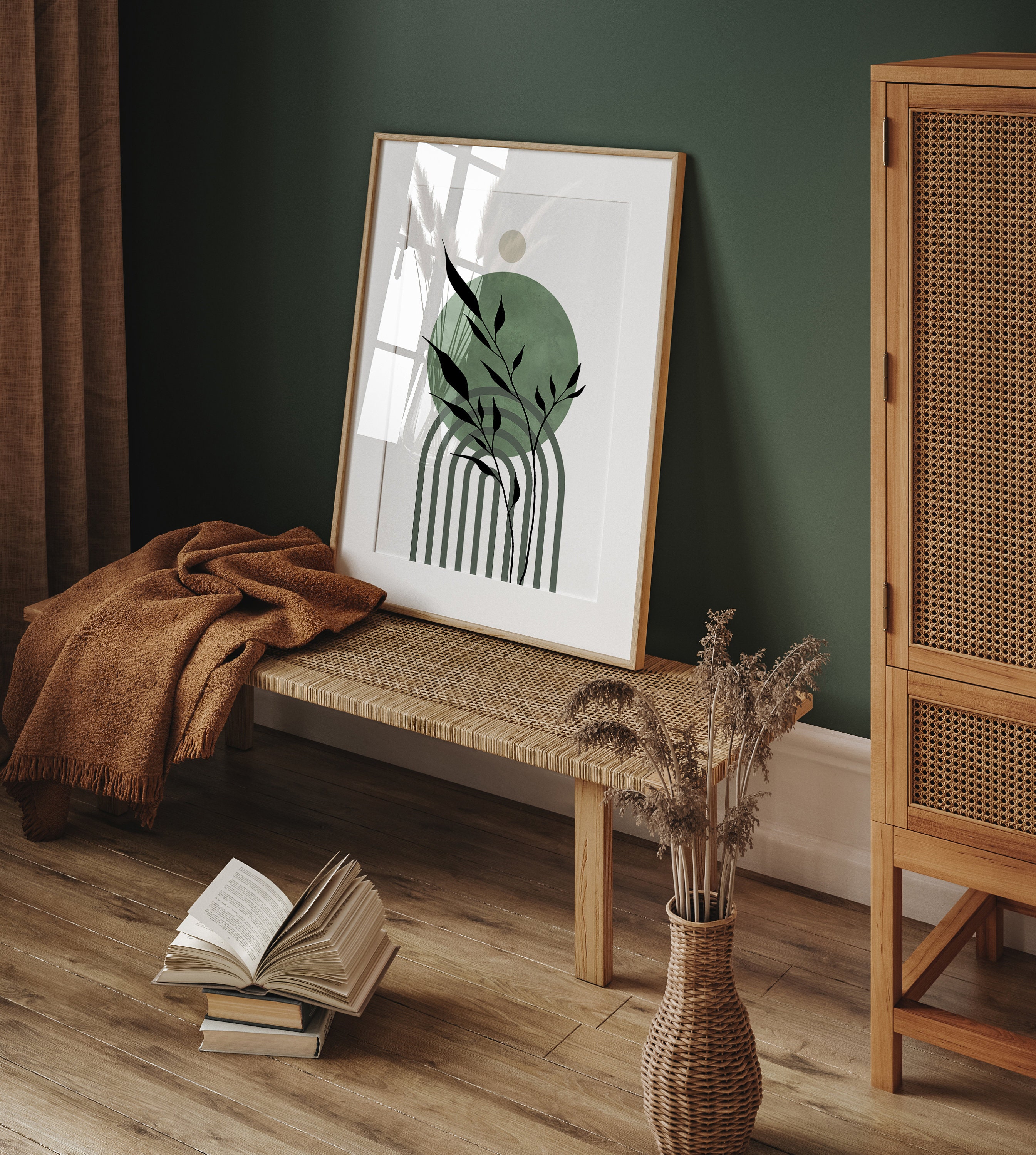 Set of 3 Sage Green Wall Art Prints Mid Century Print Sage - Etsy UK