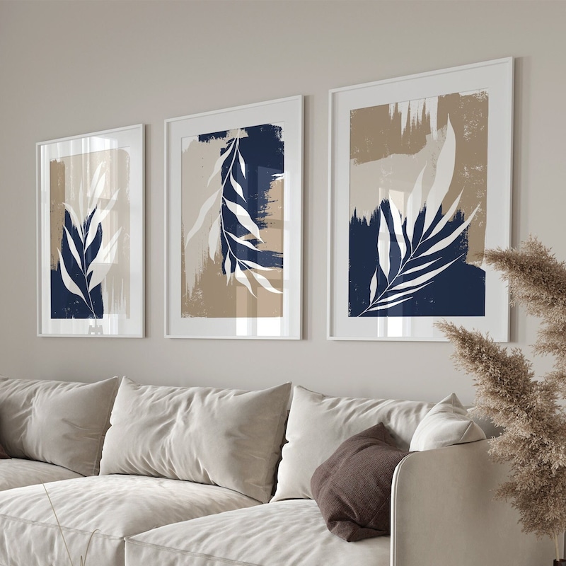 Blue Abstract Art - Etsy UK