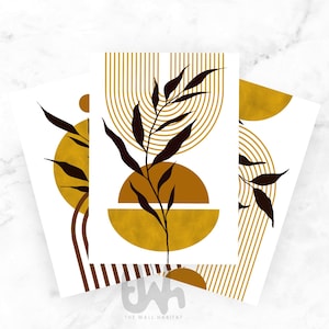 Ochre & Rust Fall Wall Art: Mid-century Modern Prints - Etsy