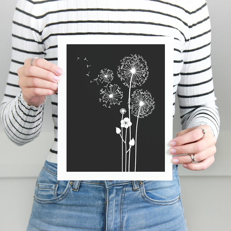 Mustard Yellow Dandelion Wall Art Prints: Set of 3 - Etsy