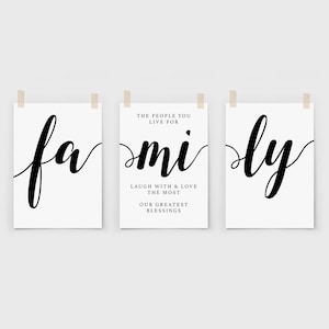 Family Quotes Print Set: Modern Living Room Wall Art - Etsy