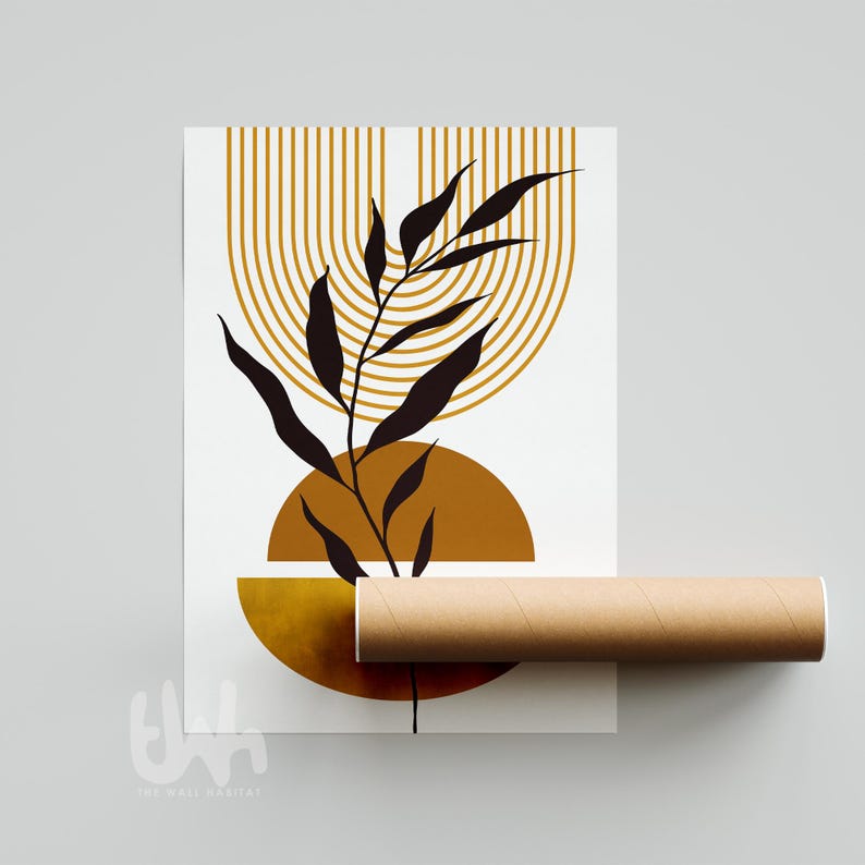 Ochre & Rust Fall Wall Art: Mid-century Modern Prints - Etsy