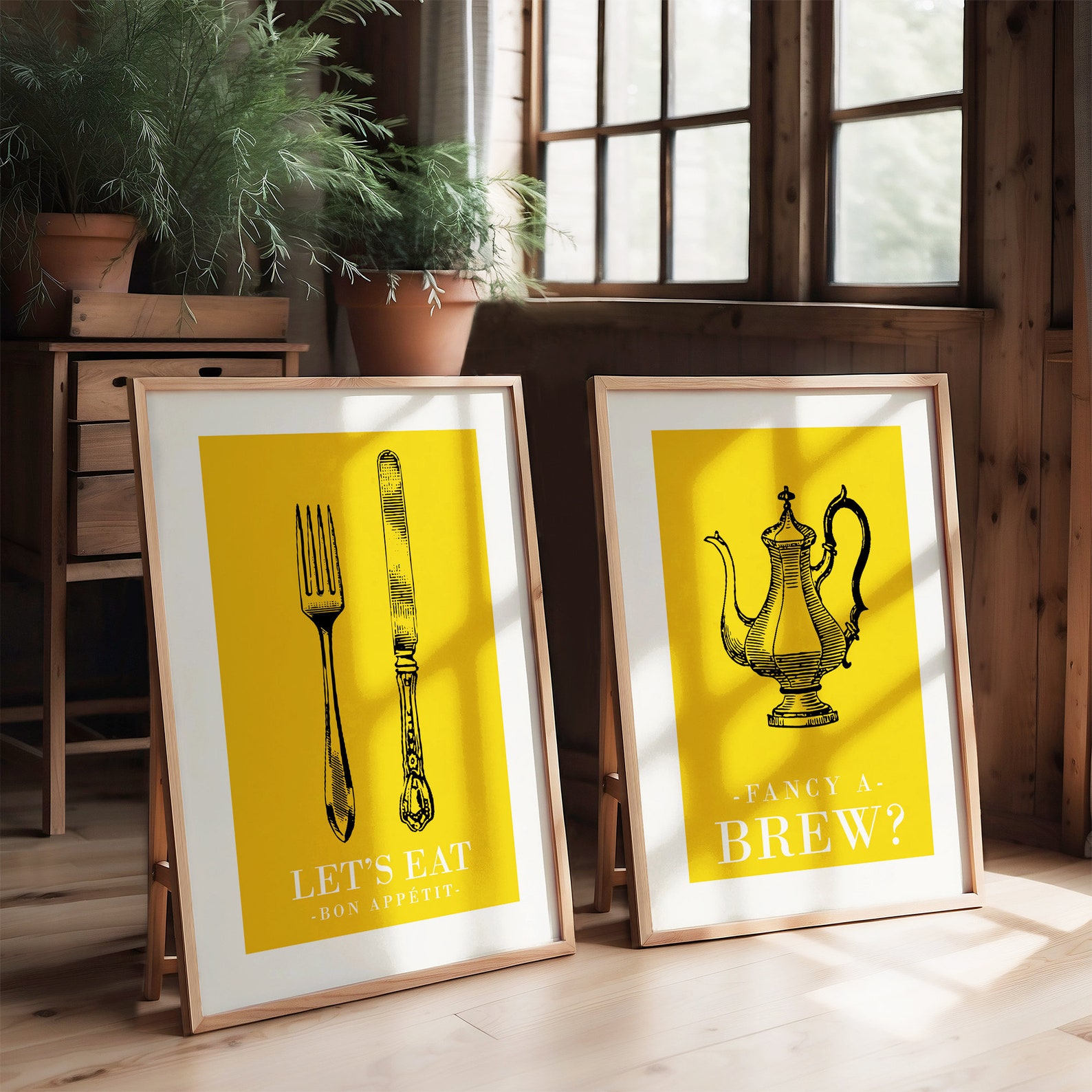 Mustard Yellow Kitchen Prints Set: Tea & Coffee Lover Quotes - Etsy