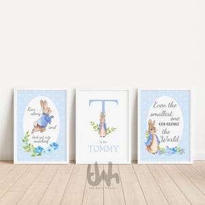 Peter Rabbit Wall Art - Peter Rabbit Nursery Wall Decor, Blue Nursery ...