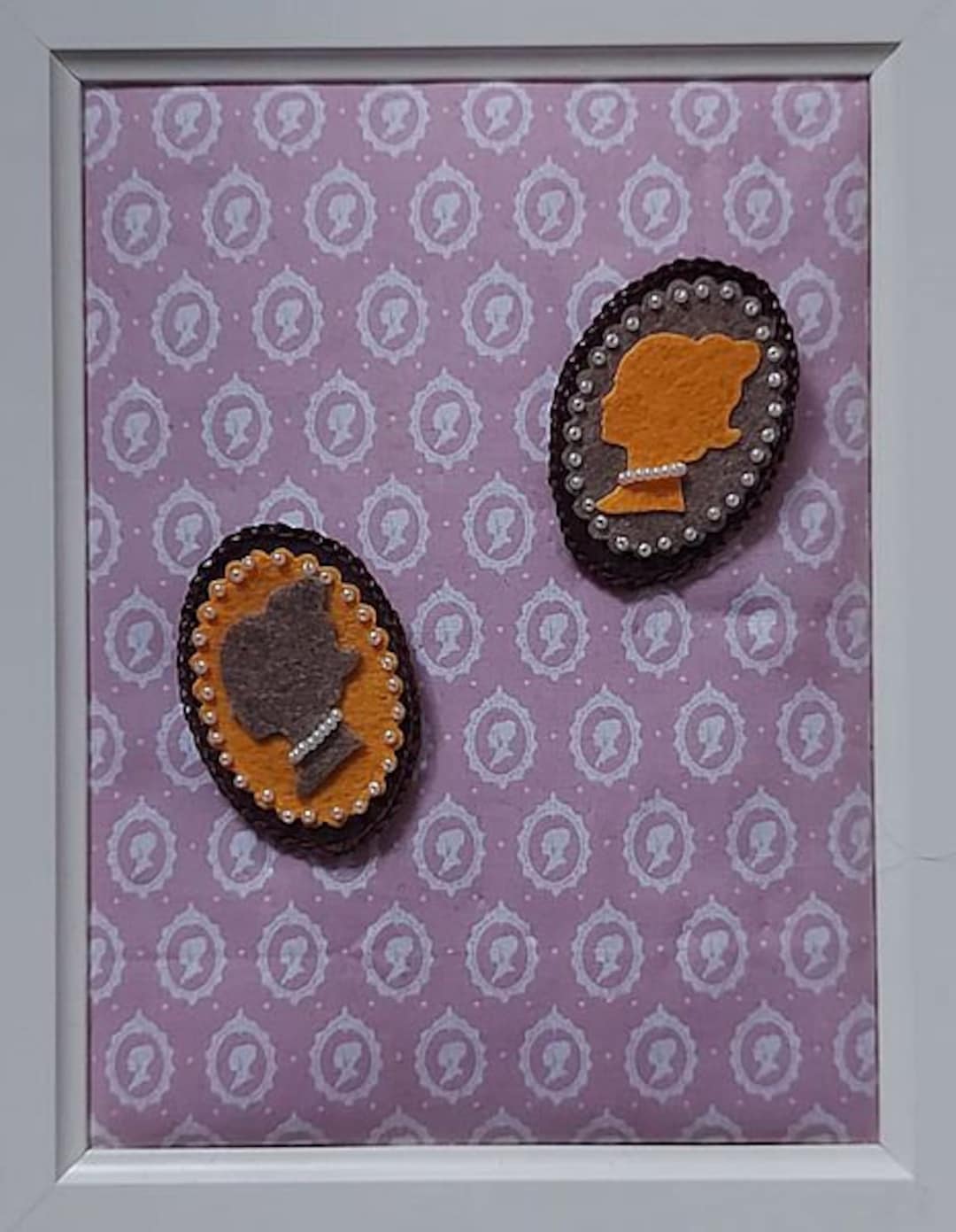 Linda 2 Felt Cameo Felt Cameo Brooch - Etsy