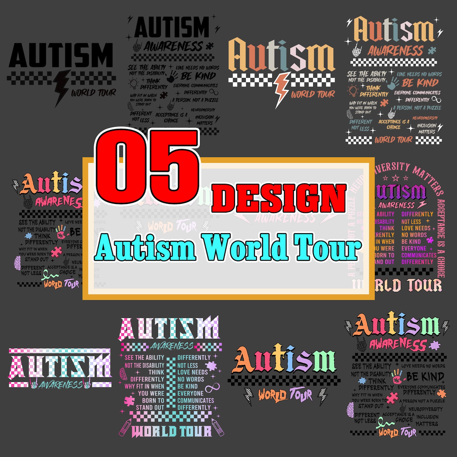 Autism World Tour Png Bundle, Autism Png, Autism Shirt Design, Autism ...