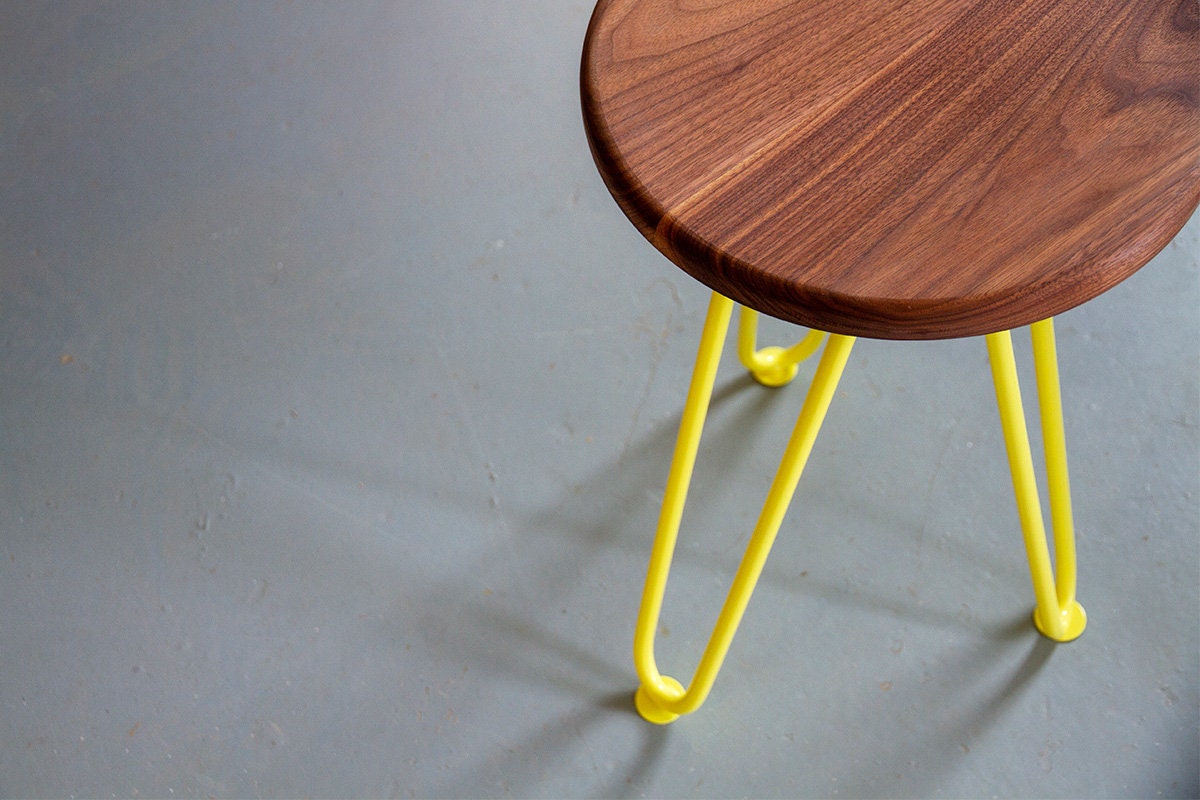 Hairpin Leg Stool Side Table. Scandi Plywood. Oak. Walnut. - Etsy
