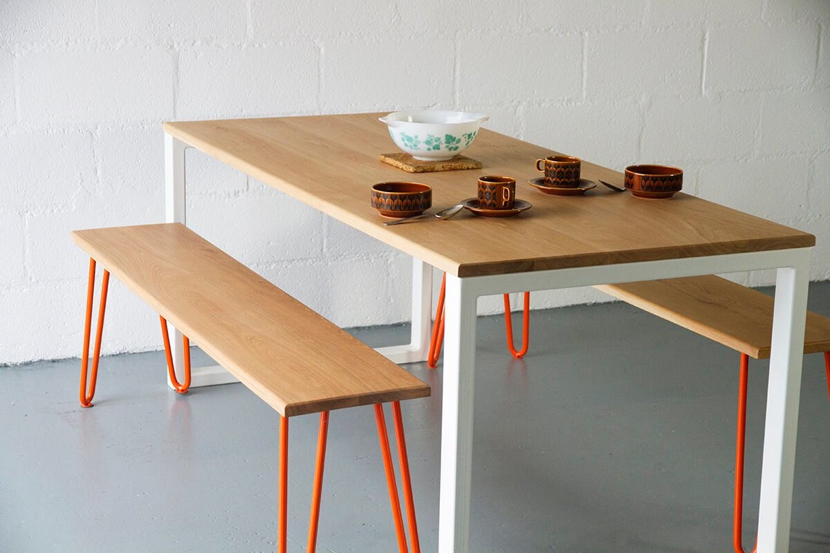 Dining Table. With Chunky Minimalist legs. Plywood Oak | Etsy