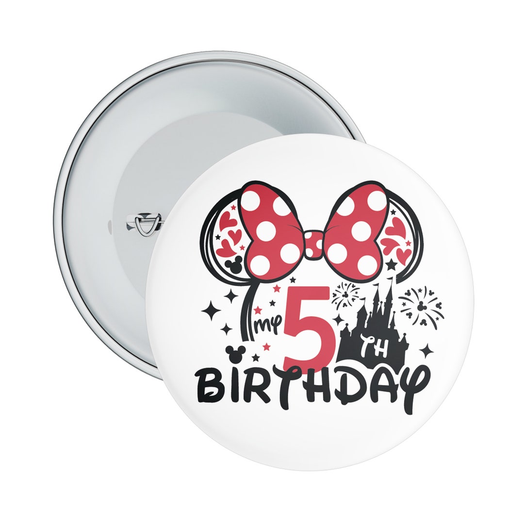 5th Birthday Birthday Badge Birthday Girl 59mm Wide - Etsy