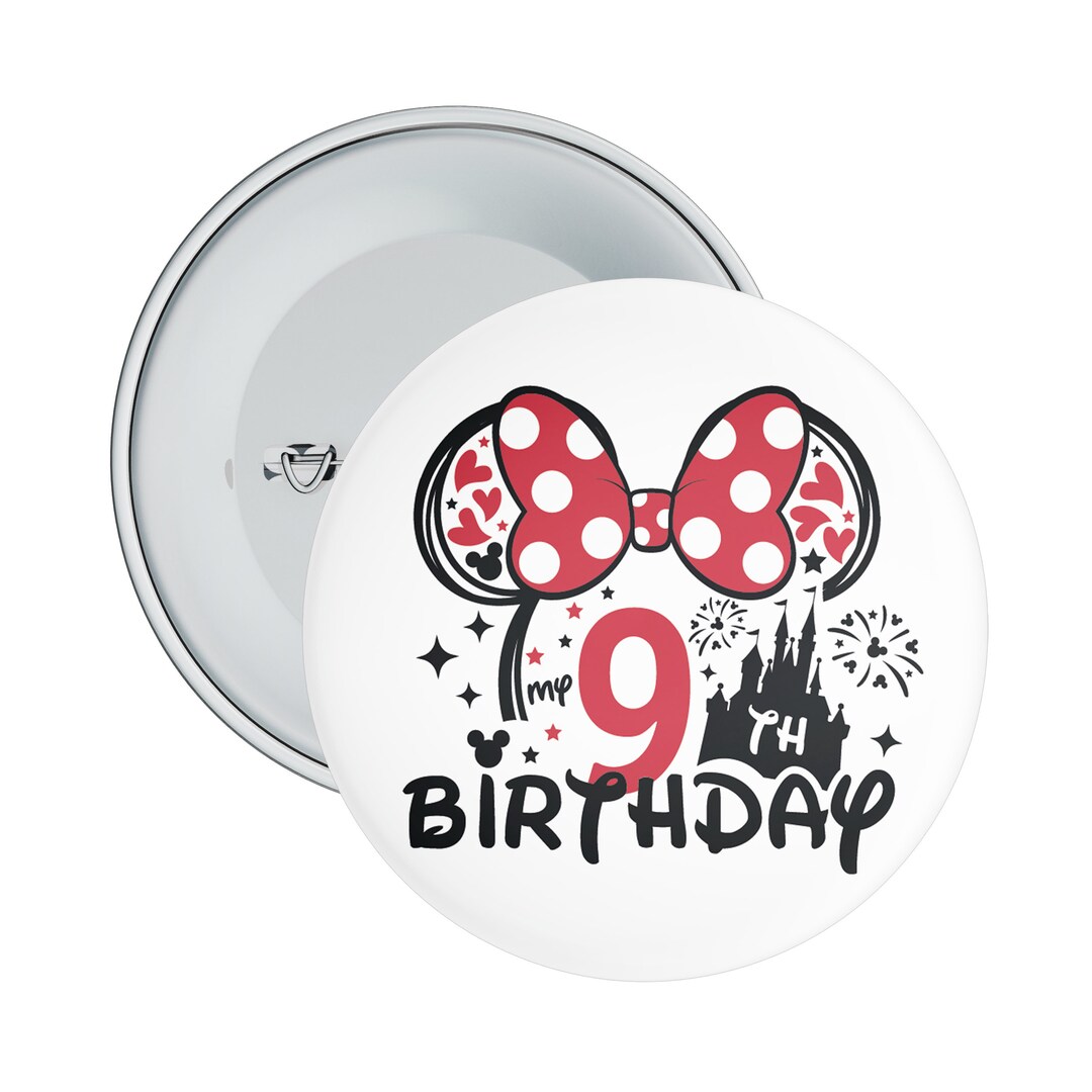 9th Birthday Birthday Badge Birthday Girl 59mm Wide - Etsy