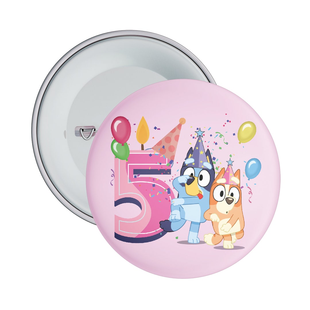 5th Birthday Badge Bluey 59mm Wide - Etsy