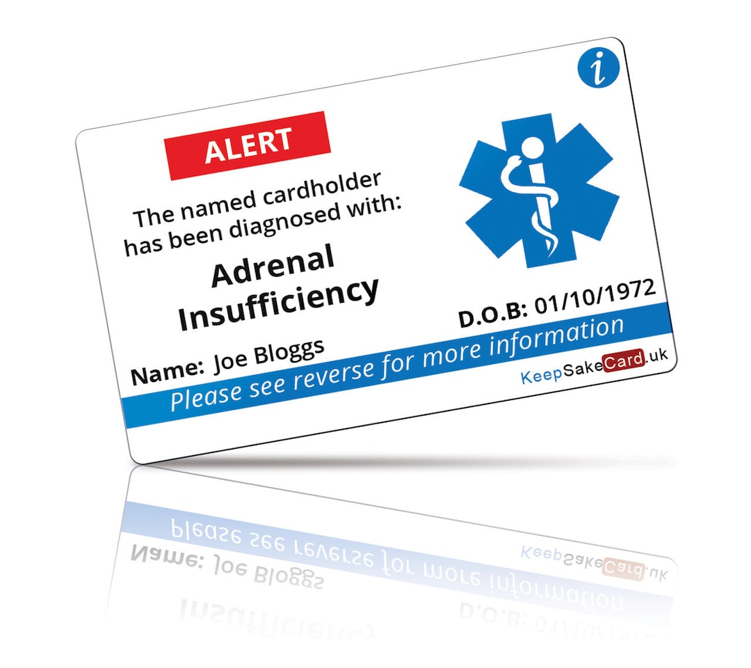 Adrenal Insufficiency Card PVC Fully Printed ICE Card - Etsy
