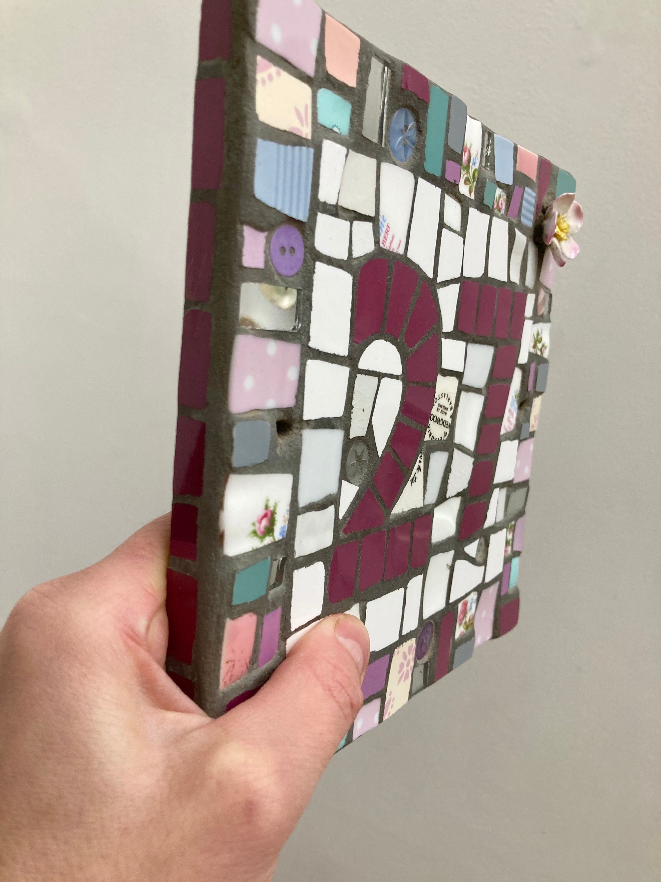 Mosaic House Number With Flower - Etsy