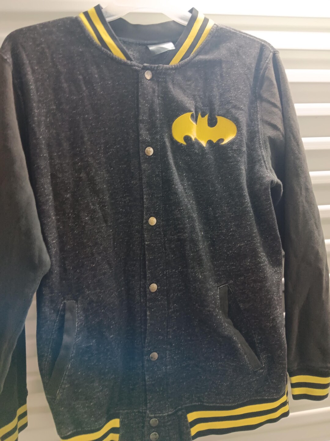 Batman Varsity Button Down Jacket L - Etsy