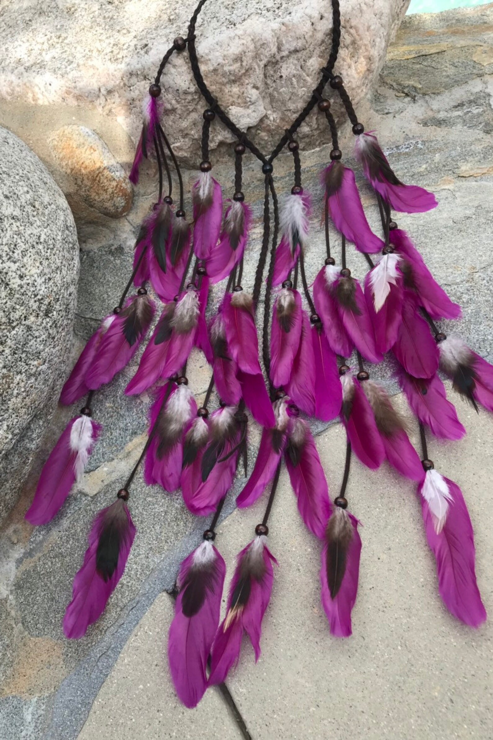 Plum Feather Headdress - Tribal Feather Headpiece, Plum Feathers ...