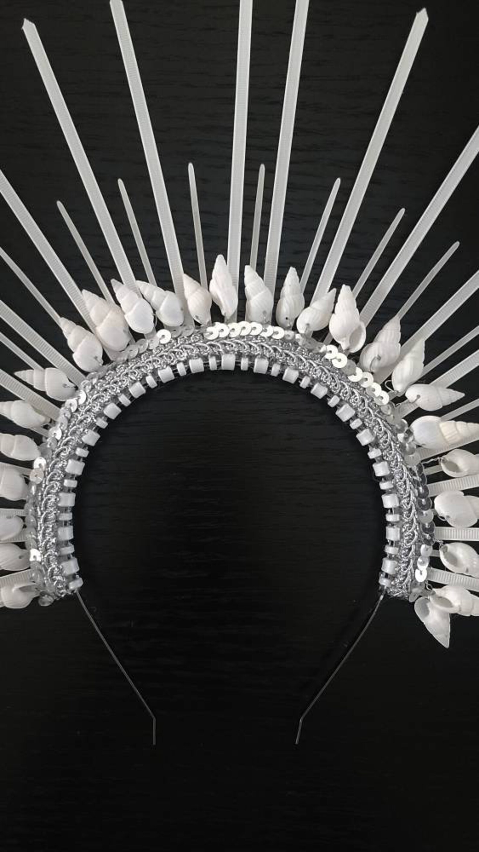 Muse Spiked Halo Crown, Sunburst White Headpiece, Gala Headband ...