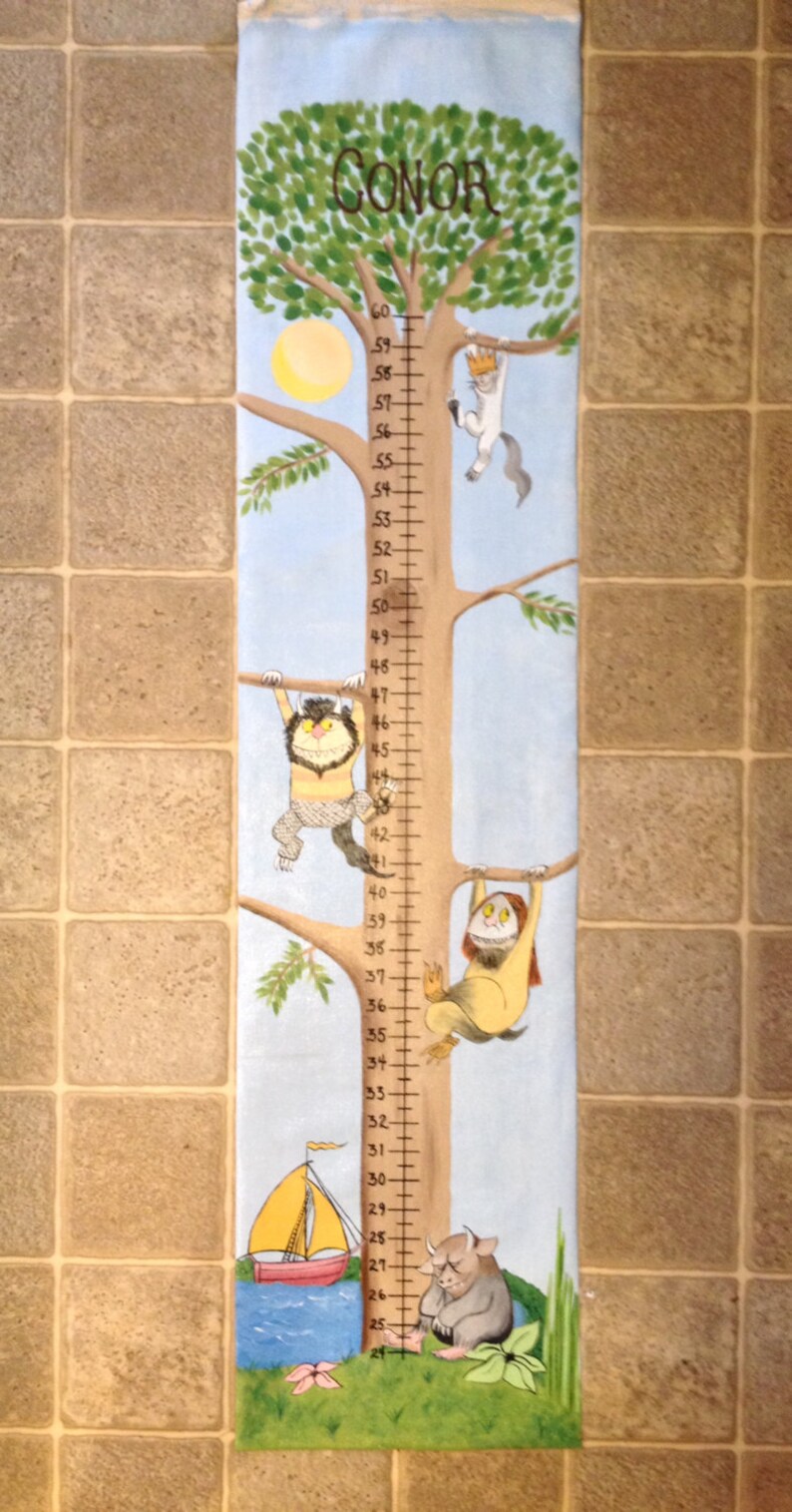 Growth Chart With Personalized Name and Characters - Etsy