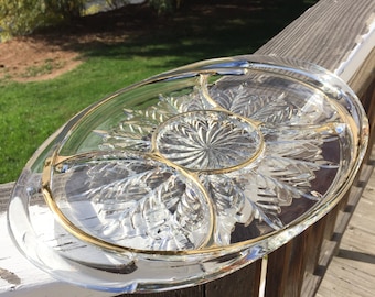 Crystal relish tray | Etsy