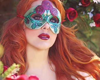 August Birthstone Peridot and Poppy Leather Mask Limited Edition 1 of ...