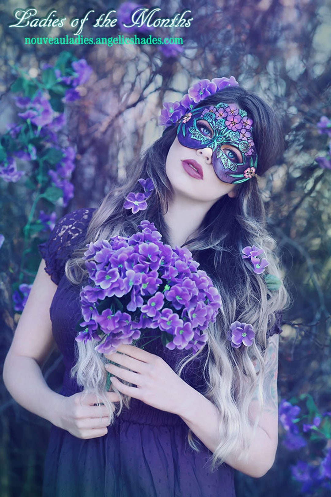 February Violets & Primrose Leather Mask - Limited Edition MADE TO ...