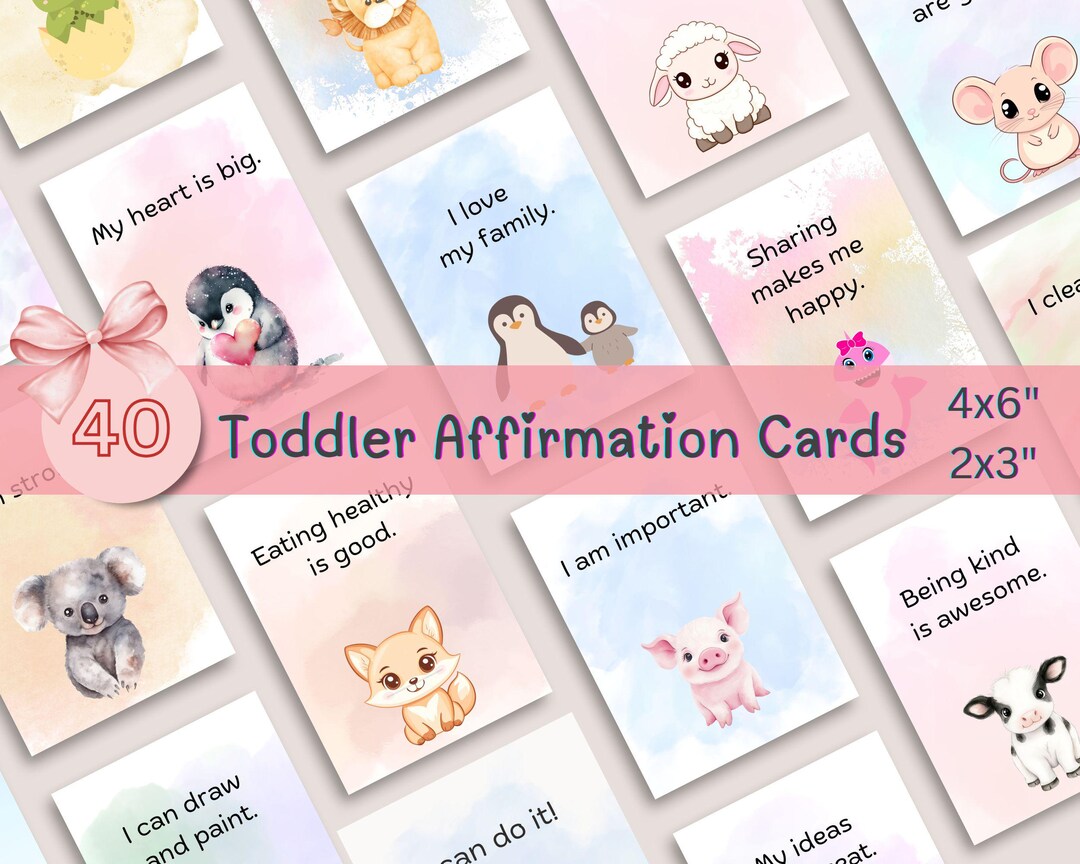 Toddler Affirmation Cards, 40 Positive Affirmation Cards for Kids ...