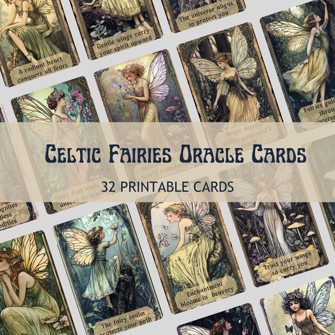 Celtic Fairies Oracle Deck, Printable Divination Cards JPG Files,tarot ...