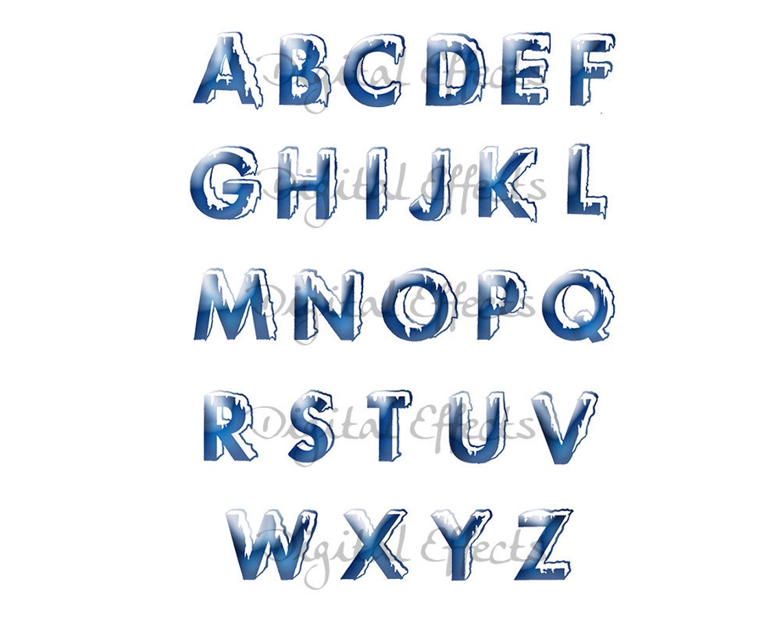 CLIPART ALPHABET, Digital Clipart Letters, Blue & White Letters, 26 PNG ...