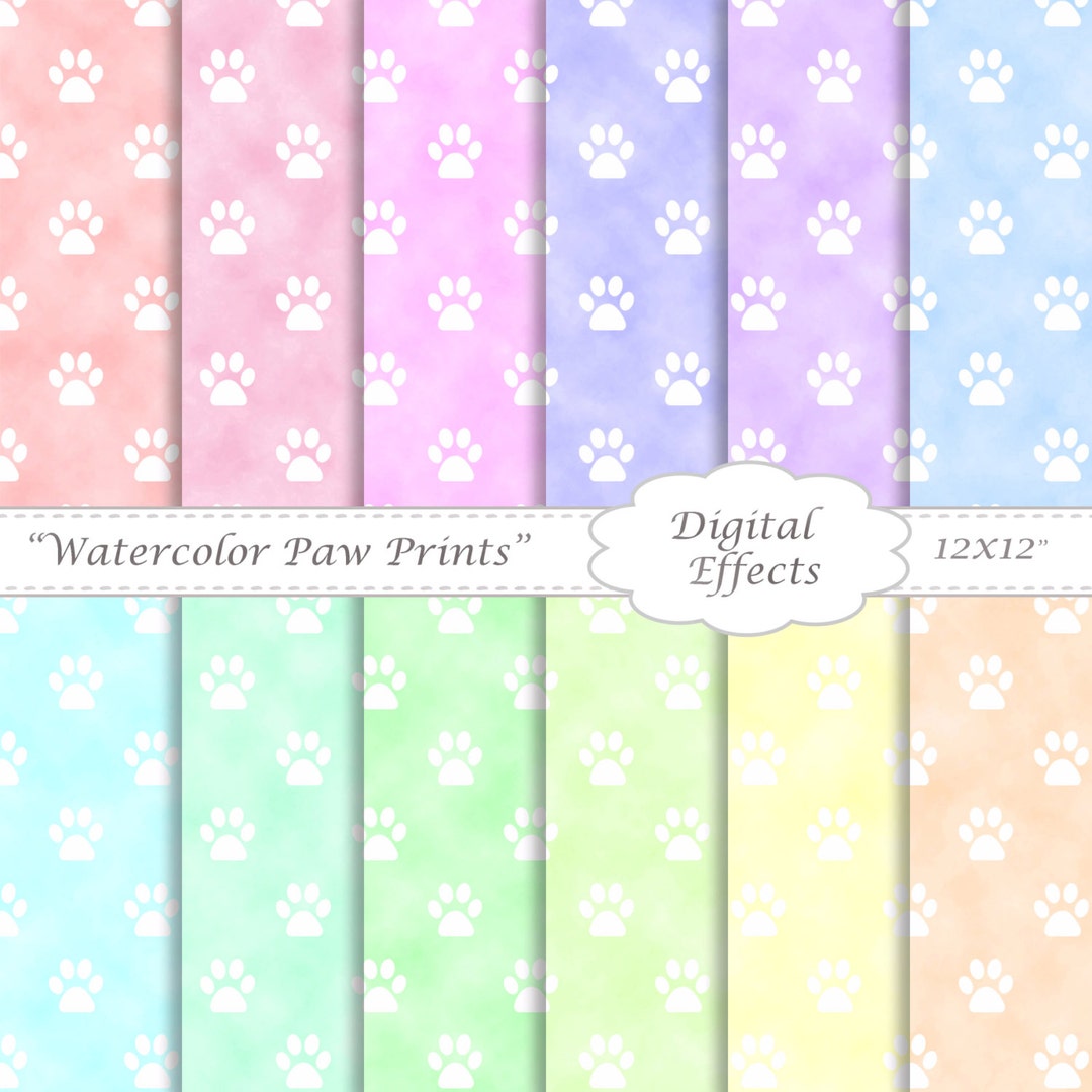 PAW PRINT DIGITAL Paper Pastel Digital Scrapbook Paper - Etsy