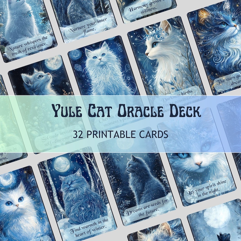 Yule Cat Oracle Cards, Jólakötturinn Icelandic Cat Printable Oracle ...