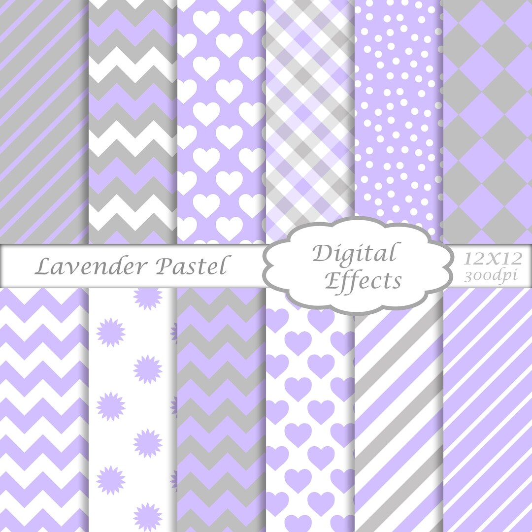 Lavender Digital Paper Pack 12 X 12 Lavender Scrapbook - Etsy