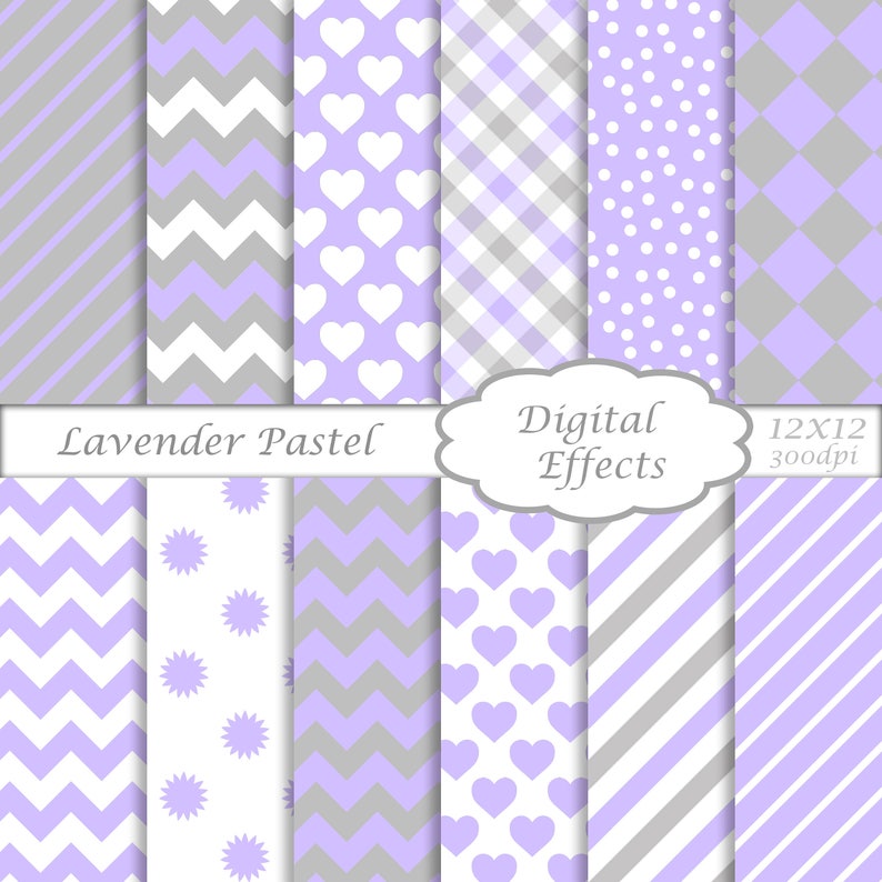 Lavender Digital Paper Pack 12 X 12 Lavender Scrapbook - Etsy