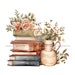 Floral Books Clipart, 12 High Quality Pngs, Teacher Clipart, Digital ...