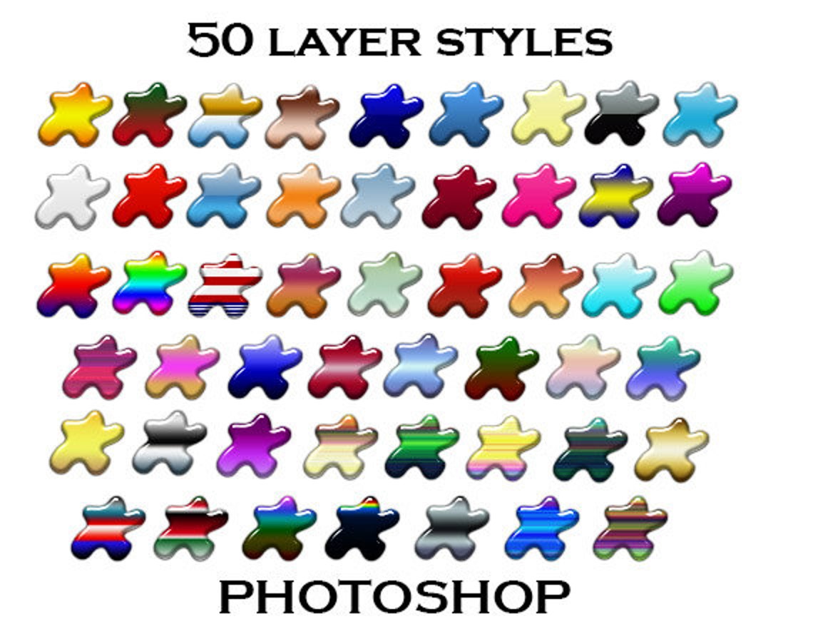 50 Glossy Photoshop Layer Styles, PS Styles, Photoshop Style Package ...