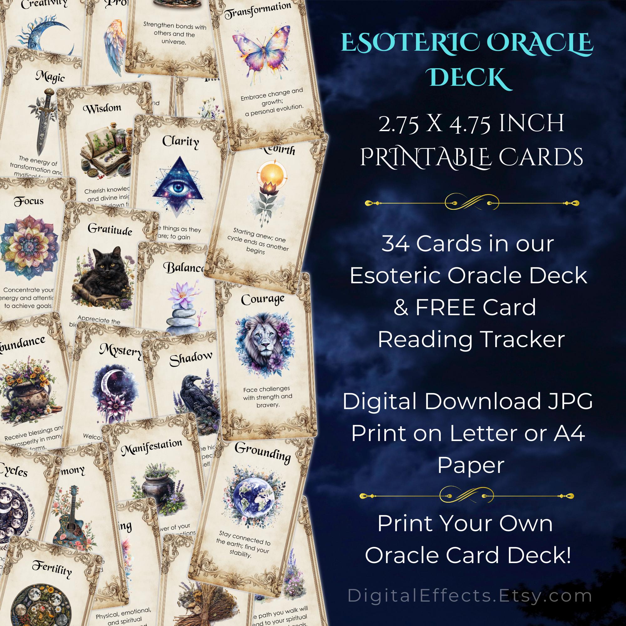Esoteric Oracle Cards: Printable Divination Deck (JPG, PDF Bonus) - Etsy