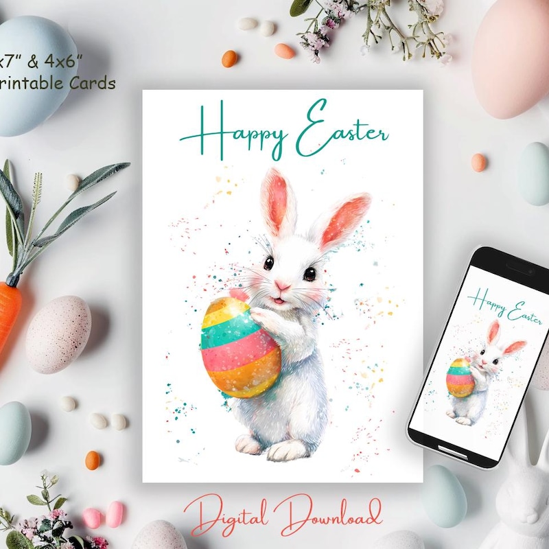 Watercolor Easter Card - Etsy