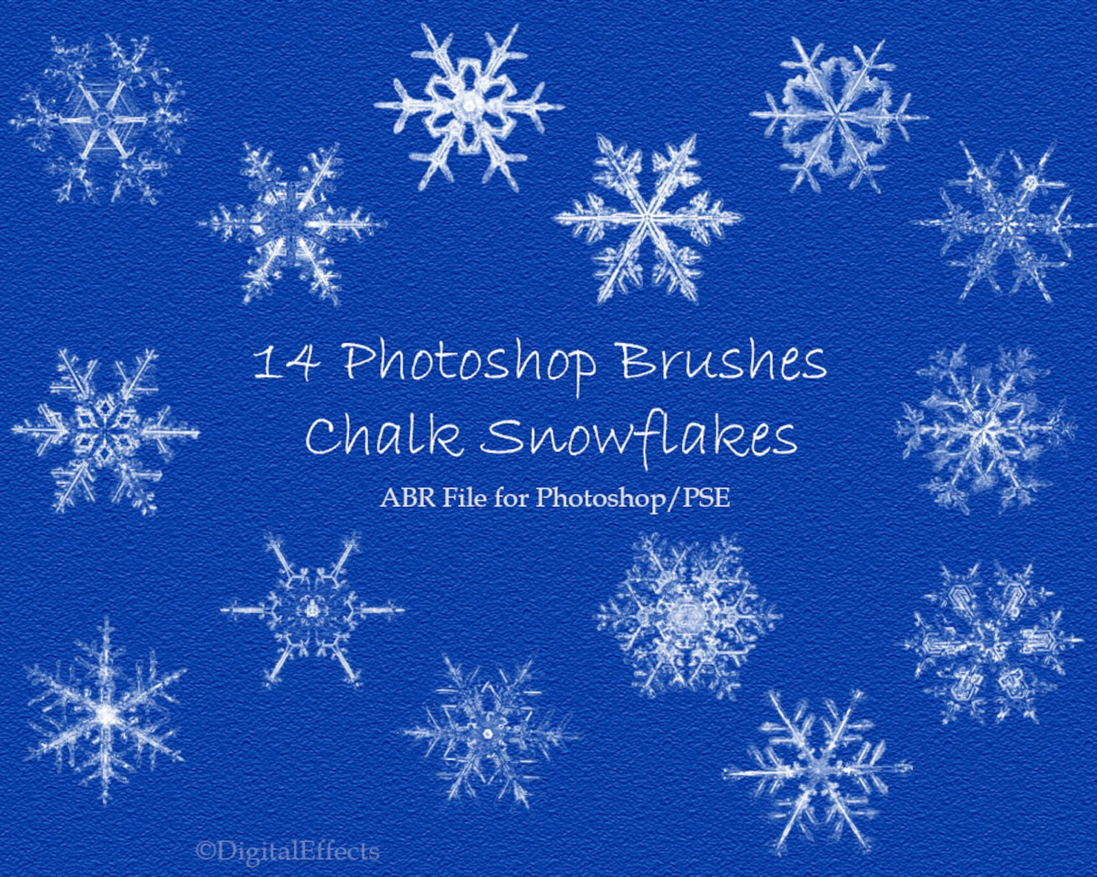 PHOTOSHOP BRUSHES, 14 Snowflake Brushes, ABR Files for Photoshop & Gimp ...