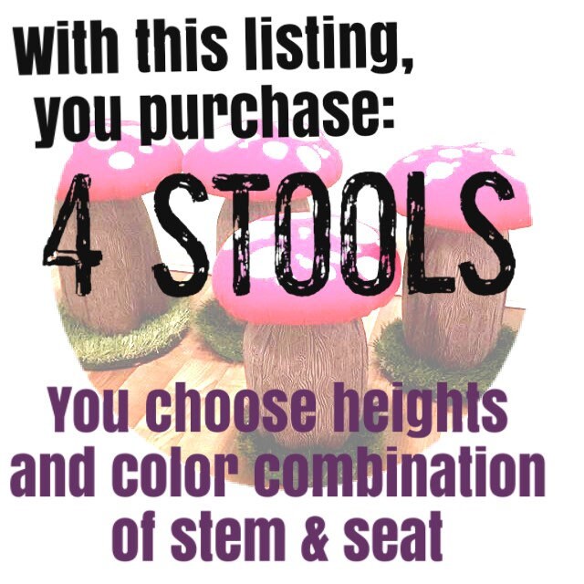 Set of four Mushroom Stools Toadstool Red Kids Seats | Etsy