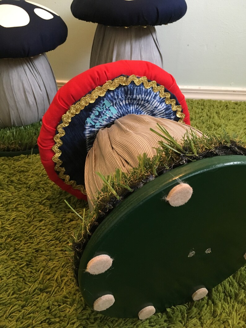 Set of four Mushroom Stools Toadstool Red Kids Seats | Etsy