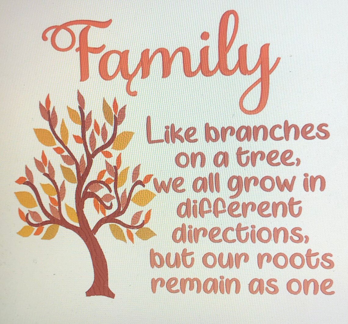 Family Tree Embroidery Design, Branches Quote (digital Download) - Etsy